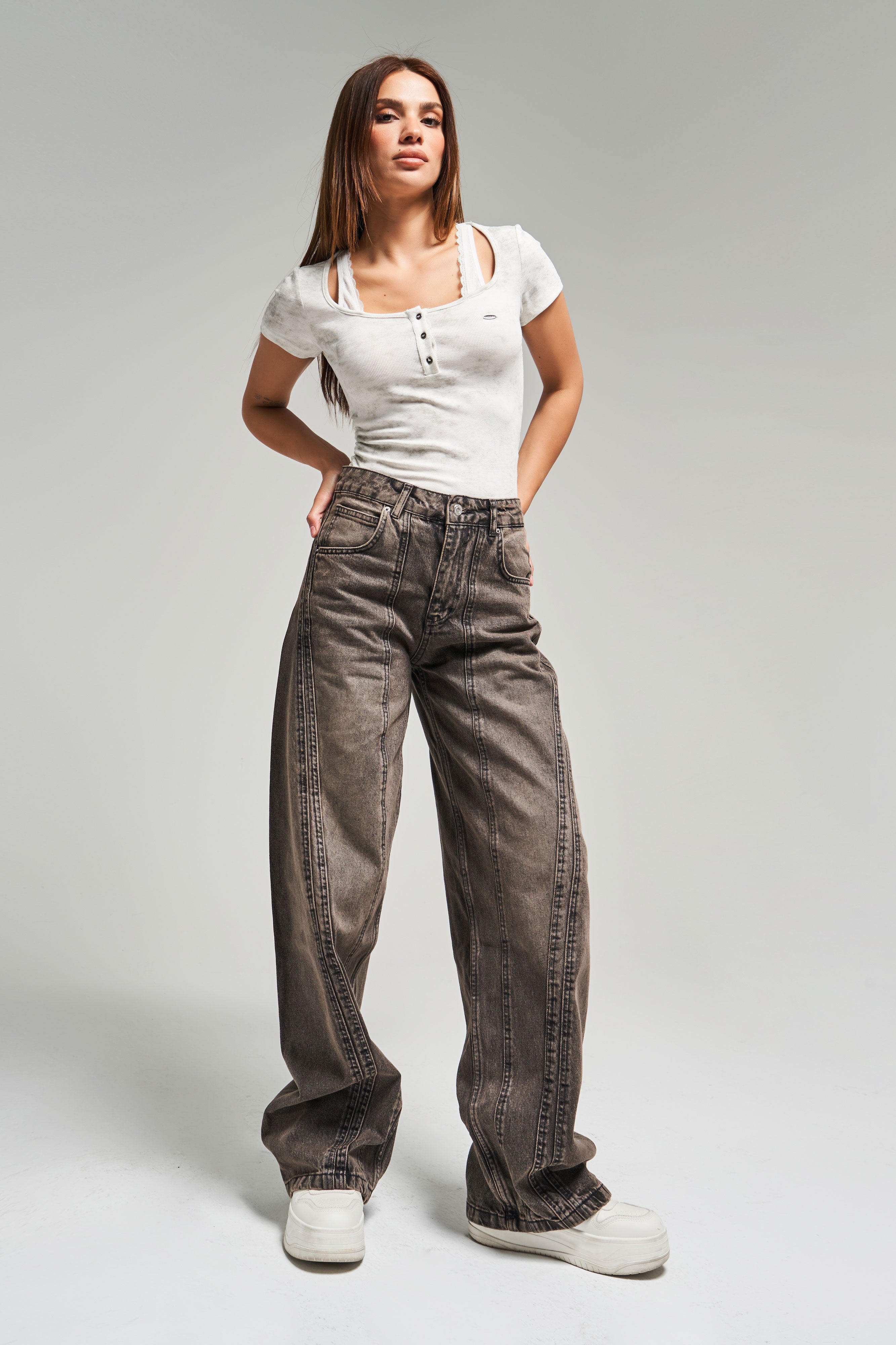 Routines Striped Vintage Straight Leg Jeans 3641 – ROUTINES®